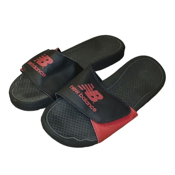 New Balance | Shoes | New Balance Black Sandals Size Us 8 Slip On Red ...
